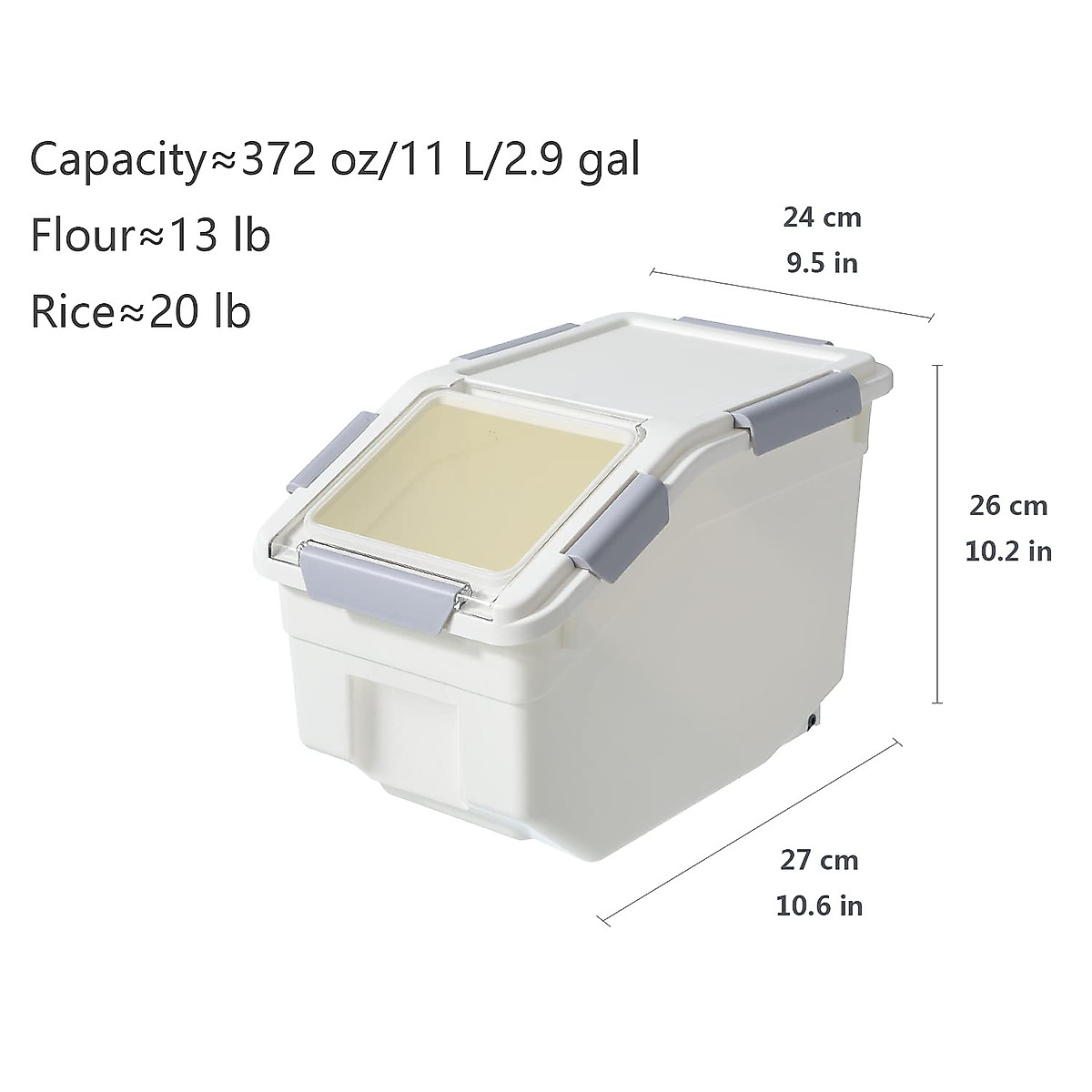 CITY BABY 2 Pack Airtight Flour Storage Container With Scoop,Dry Food, Sugar, Baking Supplies,Rice Container Set -BPA Free- Pet Food Storage Container,Dog Cat Birds Food Bin(13LB)