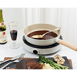 NEOFLAM FIKA 11" Frying Pan for Stovetops and Induction | Wood Handle and Nonstick Ceramic Coating | Made in Korea (11" / 28cm)