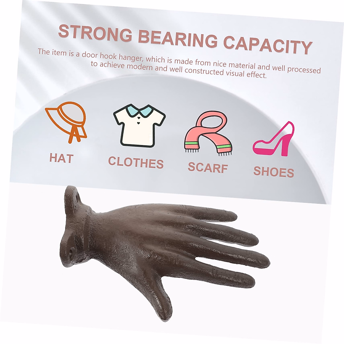 FONDOTIN Wall Mounted Cast Iron Hook Unique Decorative Clothes Hanger for Home Bathroom Office Stylish Wall Hooks for Coats Towels and Accessories