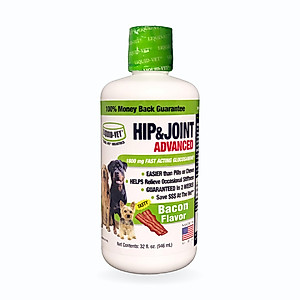 Liquid-Vet by COOL PET Holistics K9 Hip & Joint Advanced Formula, Bacon Flavor, 32 oz