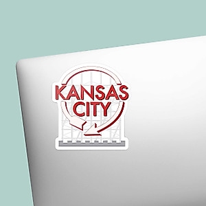 Kansas City Missouri Bumper Sticker for Car, Cute Kansas City Skyline Sign Sticker for Hydroflask, KCMO Decal for Tumbler