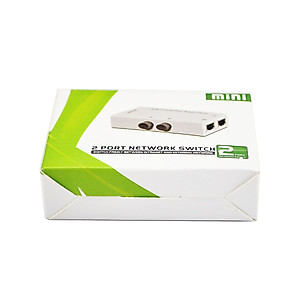 iKKEGOL Mini 2-Port RJ45 Network Key-Press Switch Splitter Selector Box 100M 2-in 1-Out or 1-in 2-Out