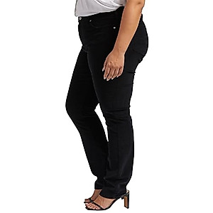 JAG Jeans Women's Plus Size Ruby Mid Rise Straight Leg Pants, Black, 14 Plus