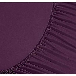 Elegant Comfort Luxury 4-Piece Bed Sheet Set - Luxury Bedding 1500 Premium Hotel Quality Microfiber, Wrinkle Resistant Cool & Breathable, Easy Elastic Fitted, Queen, Plum-Purple