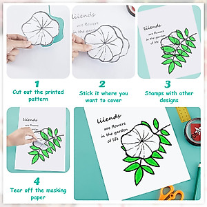 Lewtemi 48 Pcs Masking Paper Stamping Mask Paper Adhesive Stamp Masking Paper for Positioning Stamps Crafting Scrapbooking DIY Craft Designs Projects Card Making, 5 x 7 Inches