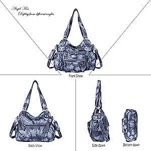 Angel Kiss Hobo Handbags for Women Soft PU Leather Shoulder Handbags Ladies Purses J.BLUE