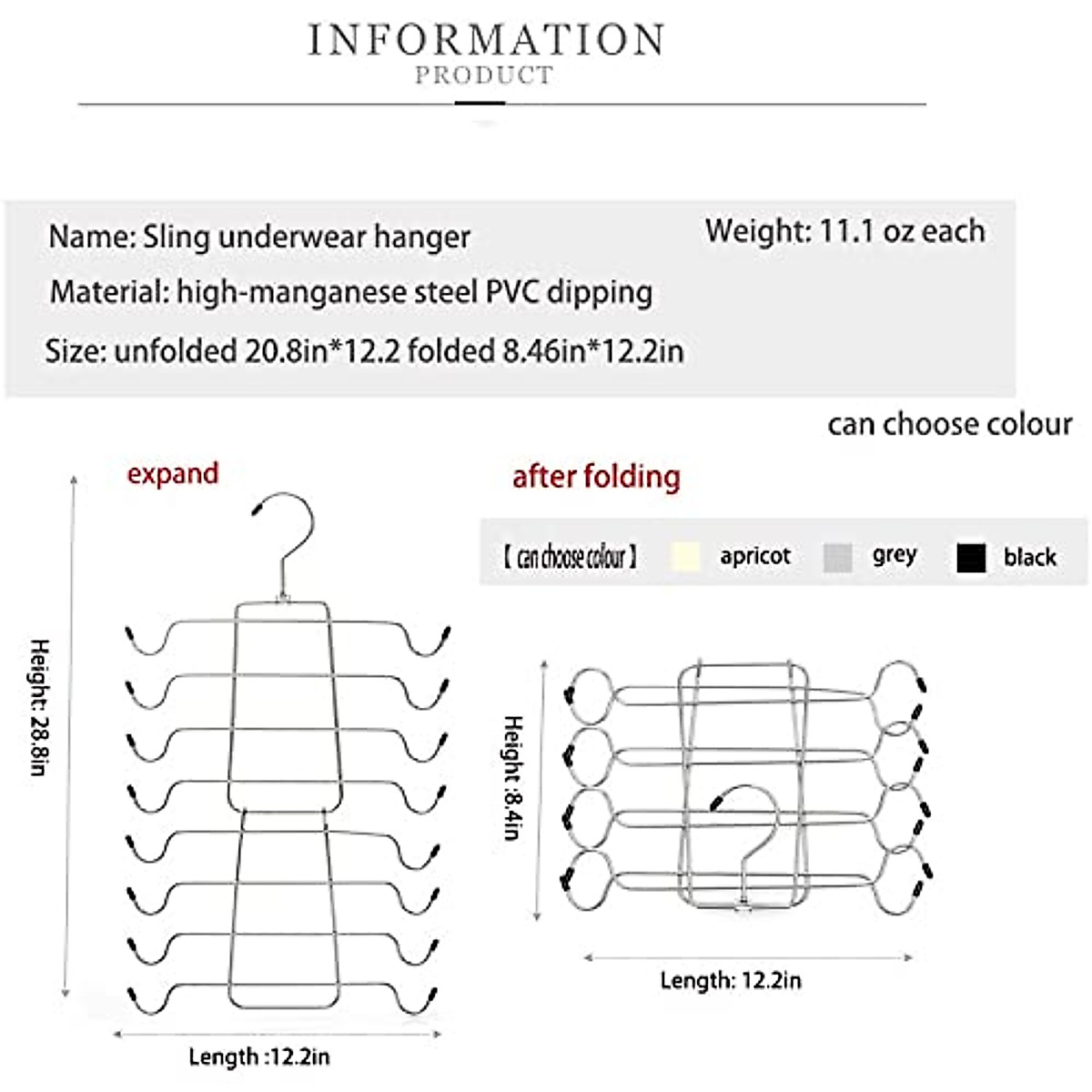 NW Multifunctional Sling Underwear Rack Stainless Steel Storage Rack Multi-Layer Clothes Rack Protection from Deformation (Color : Beige)
