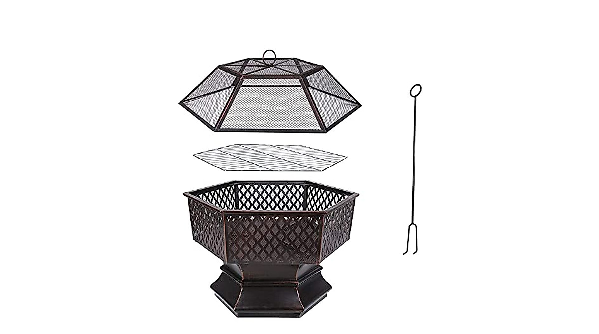 LEAYAN Garden Fire Pit Grill Bowl — 2-in-1 Outdoor Fire & BBQ