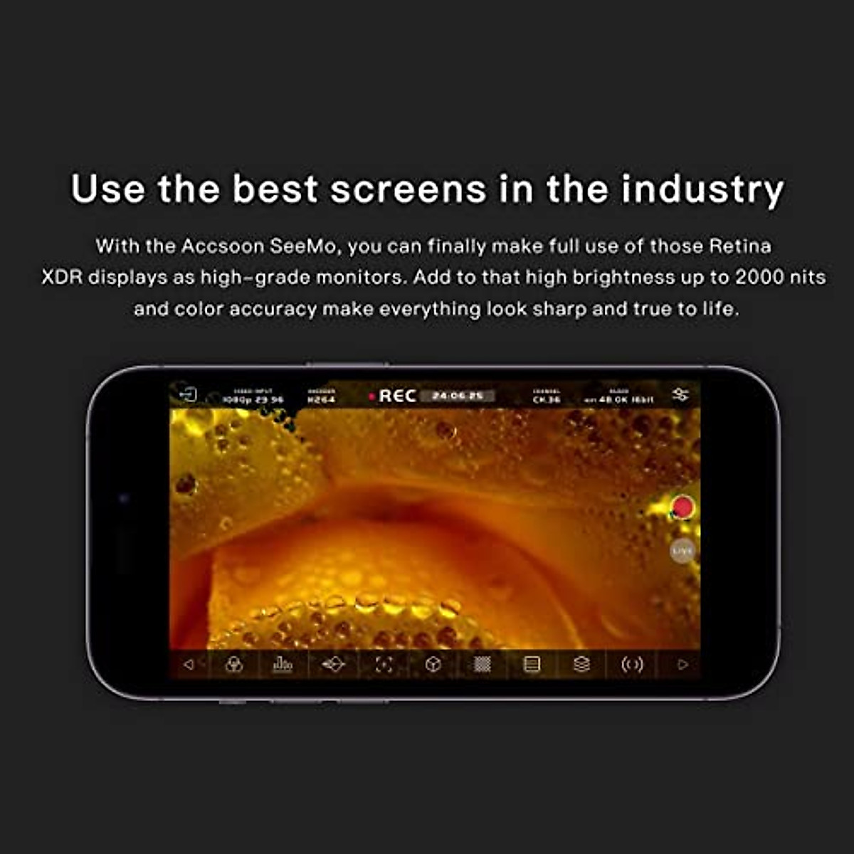 Accsoon SeeMo HDMI to USB Monitoring Adapter for iPhone/iPad, FHD 1920 * 1080 60fps Support H.264 Video Compression RTMP Live Streaming Support（Black）