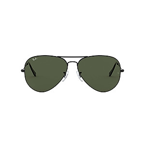Ray-Ban RB3026 Aviator Large Metal II Sunglasses, Black/G-15 Green, 62 mm