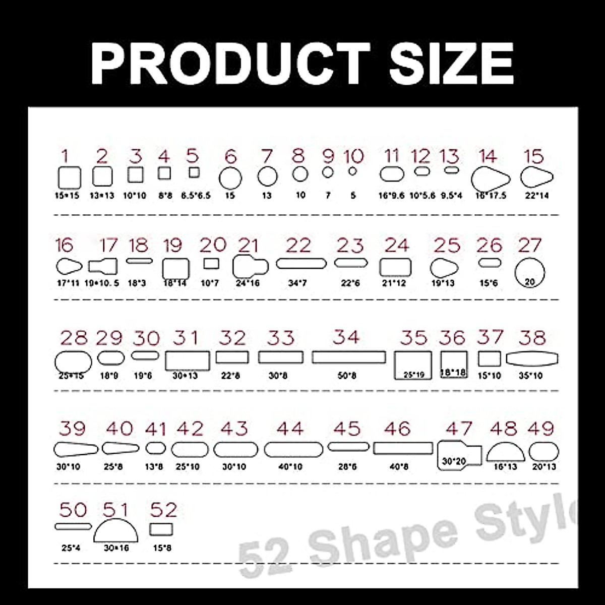 Ftyiwu 52 Shapes Style Leather Hollow Cutter Punch Tools, Leather Hole Punch Tools Set with Leather Cutter Punch and a Leather Carving Hammer, Leather Punch Cutter Tools for Handmade Leather Craft