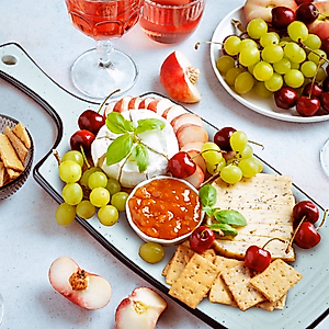 KARRYOUNG Set of 3 Ceramics Cheese Serving Board with Handle - Perfect for Charcuterie, Cheese, and Appetizers - Ideal Party Platter for Bread, Meat, and Fruit Display, 15 x 6.2 Inch