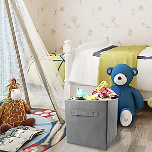 EBIGIC storage bins collapsible storage bins,cube storage organizer (Pack of 6) 9 * 7.5 * 7.5inch,For home and office Collapsible Closet Shelf Organizers, Drawer Organizers (Grey)