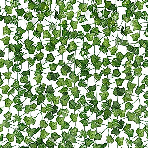 HATOKU 18 Pack Fake Vines Ivy Garland Artificial Ivy Leaves Greenery Garlands Fake Hanging Plant Vine for Bedroom Wedding Wall Indoor Outdoor Decoration, 126 Feet