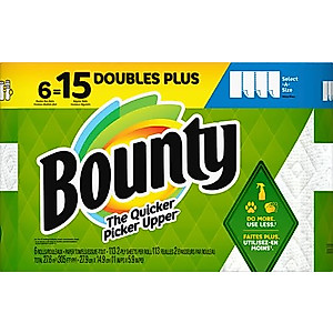 Bounty Select-A-Size Paper Towels, 6 Double Plus Rolls, White, 113 Sheets Per Roll