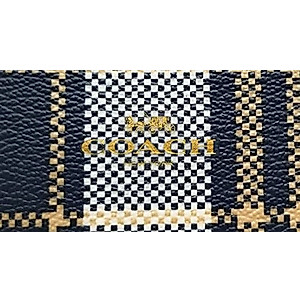 Coach Women's Corner Zip Wristlet With Garden Plaid Print (Midnight Multi)