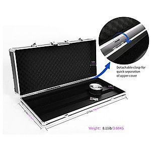 Ghost Fire Guitar Multi Effect Pedal Case 27.5x11.6x4.2in ，with Pedal Mounting Tape Fastener，Sturdy Locking Aluminum ，T series T-EC14