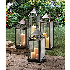 Bronze Modern Candle Lantern - 18 inches