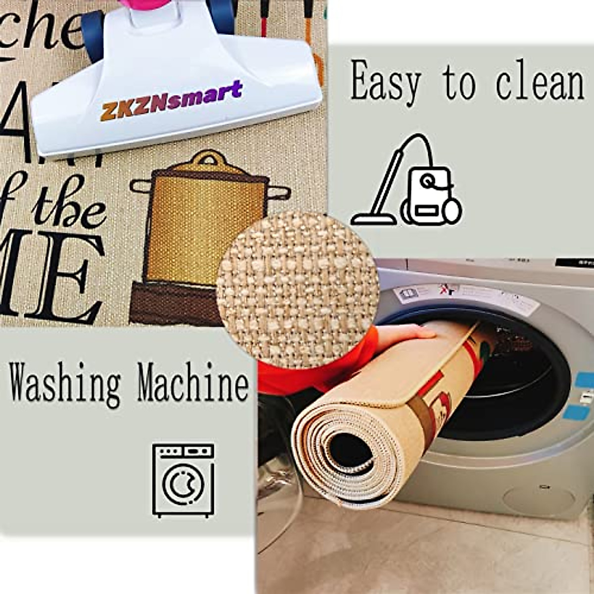 ZKZNsmart Kitchen Mats Set of 2 Non-Slip Washable Kitchen Floor Rugs with Rubber Backing Holiday Party-Profile Doormat for Home Kitchen