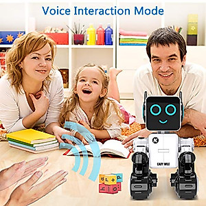 OKK Robot Toy for Kids, Smart RC Robots for Kids with Touch and Sound Control Robotics Intelligent Programmable, Robot Toy with Walking Dancing Singing Talking Transfering Items for Boys Girls (White)