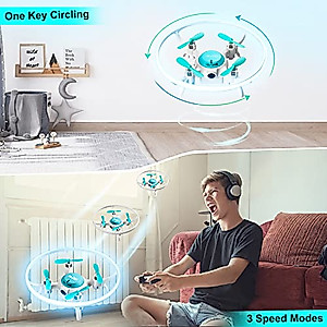 4DRC 4DV5 Mini Drone for Kids,Remote Control Drone for Beginners, LED Hobby RC Quadcopter with Blue&Green Light,360 Flips, Altitude Hold,Headless Mode,Easy to fly Kids Gifts Toys for Boys and Girls