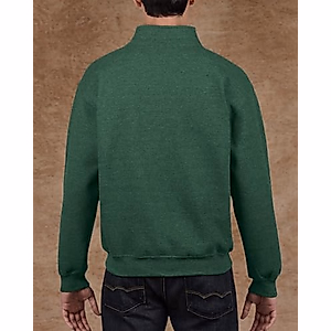 Gildan Adult Fleece Quarter-Zip Cadet Collar Sweatshirt, Style G18800, Black, Large