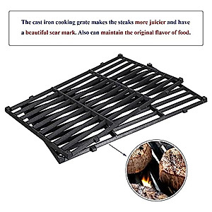 Utheer 7637 Cast Iron Cooking Grid Grate 17.5 x 10.2 Inch,7635 Flavor Bars 15.3 inch for Weber 46010074 Spirit 200 E210 S210 Series Gas Grills, Grill Replacement Parts for Weber 7637 Gas Grills with