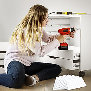 Bekecidi 12 Sheets 1160pcs Screw Hole Stickers, 3 in 1 Self-Adhesive Screw Hole Stickers Plastic Screw Cap Covers Sticker for Wood Cabinets Furniture Screws White