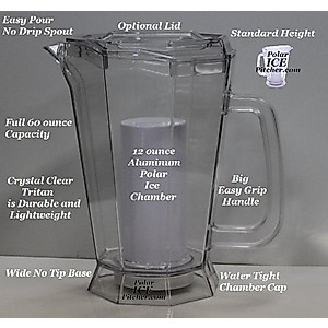 Polar ICE Pitcher with Aluminum Polar ICE Chamber (Crystal Clear/Brushed Aluminum Ice Chamber)