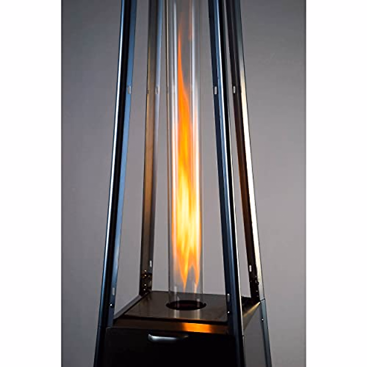 JAK BBQ J 6000 Pyramid Patio Heater 42,000 BTU Pyramid Flame Patio Outdoor Heater with Cover Glass Tube Steel Propane Heater with Wheels outdoor heater