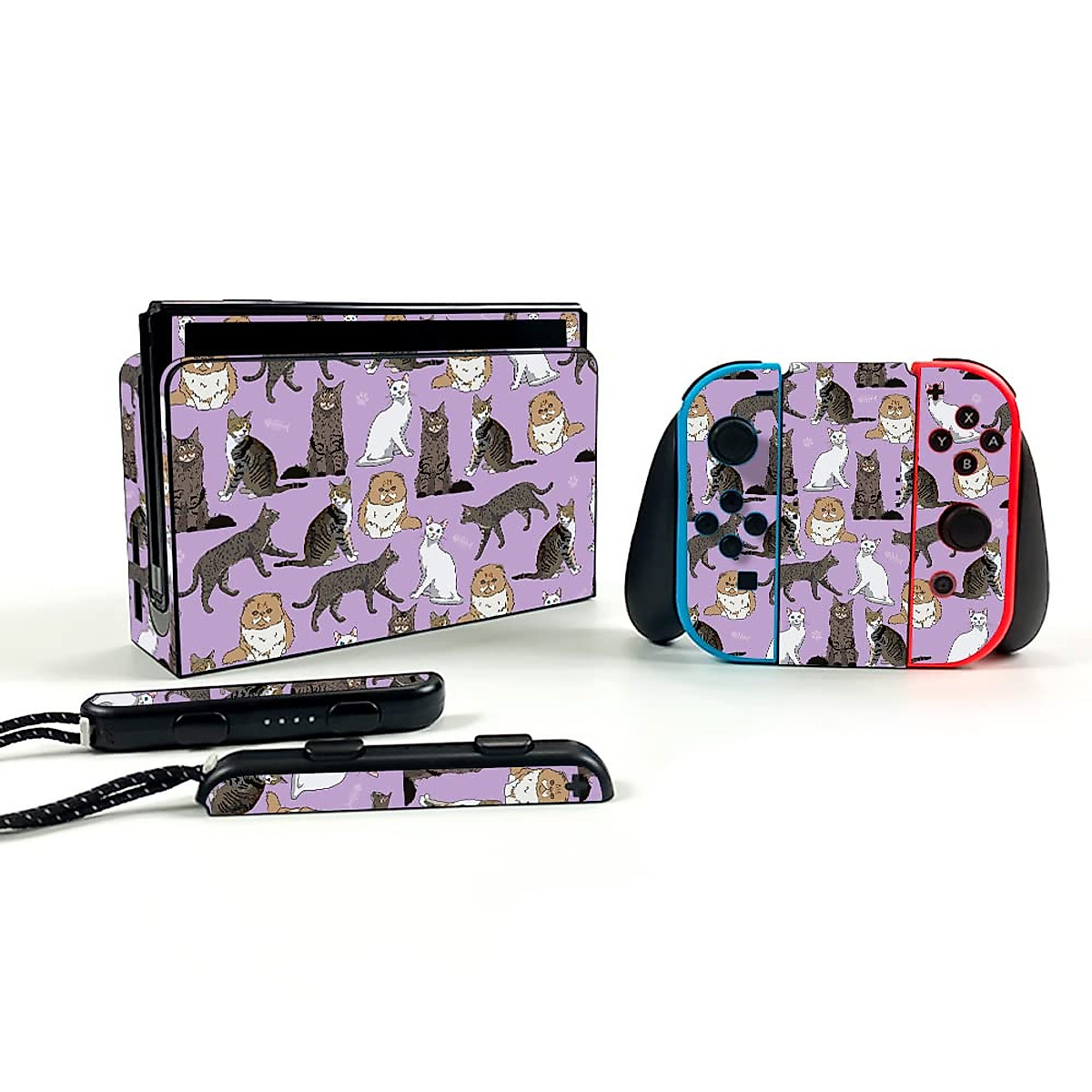MightySkins Skin Compatible with Nintendo Switch OLED - Cat Chaos | Protective, Durable, and Unique Vinyl Decal wrap Cover | Easy to Apply, Remove, and Change Styles | Made in The USA