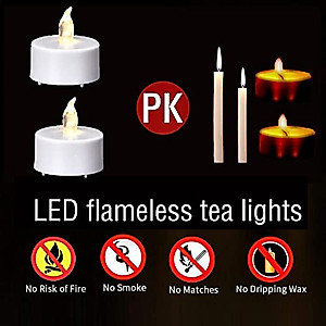 Battery Operated Tea Light Candles:150 Pack Flameless LED Realistic Flickering Candles 200+ Hours Electric Fake Candle in Warm White Ideal for Party, Wedding, Birthday, Gifts and Home Decoration