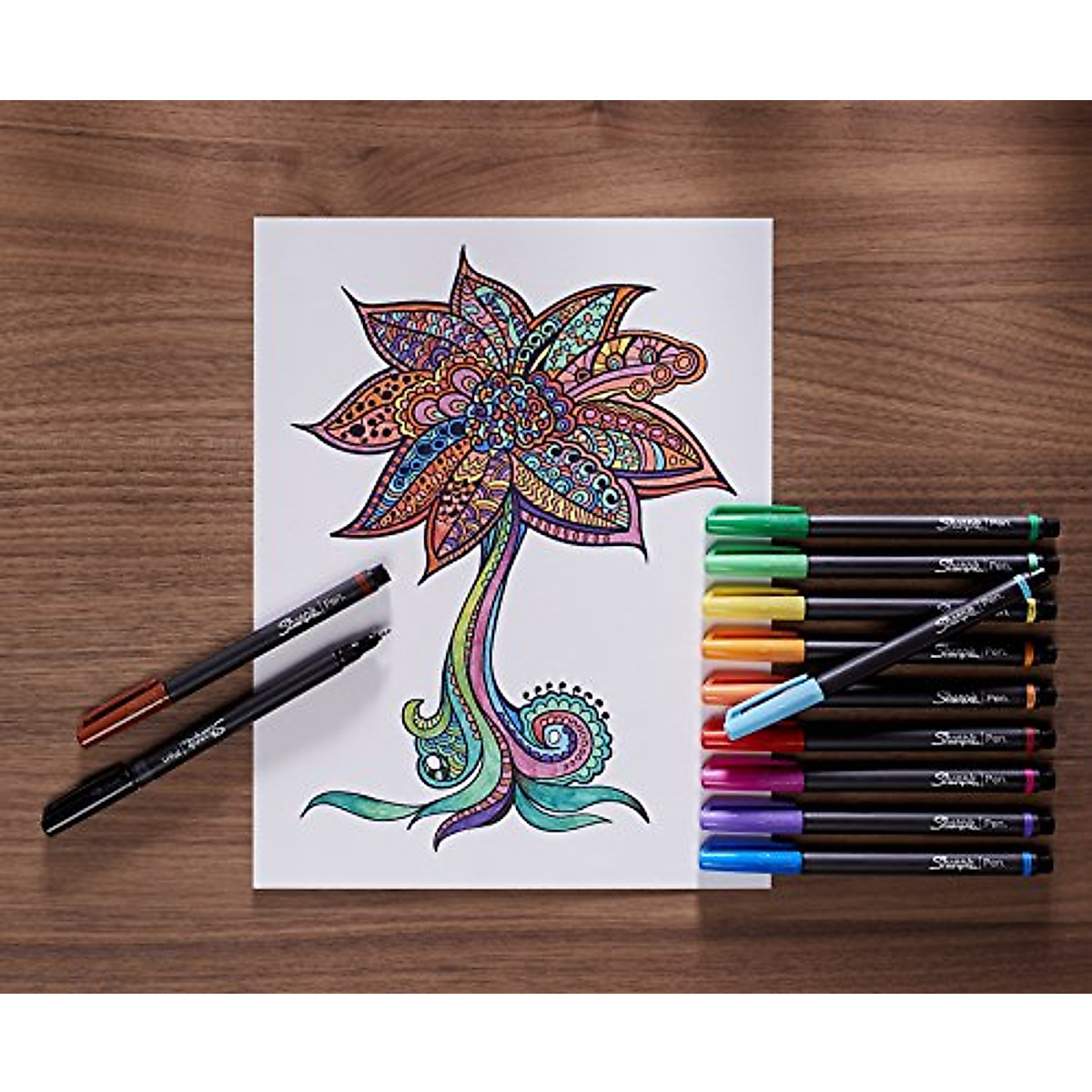 SHARPIE Art Pens, Fine Point, Assorted Colors, Hard Case, 16 Count (1983966)