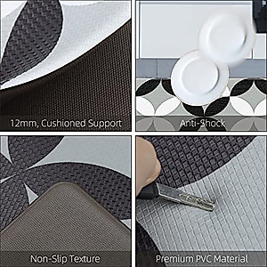 FITHOME Anti Fatigue Kitchen Mat, 2PCS Cushioned Mats for Kitchen Floor/Laundry Room/Office, Waterproof Comfort Rugs at Home (17.3'' x 47.2'' + 17.3'' x 29.5'')