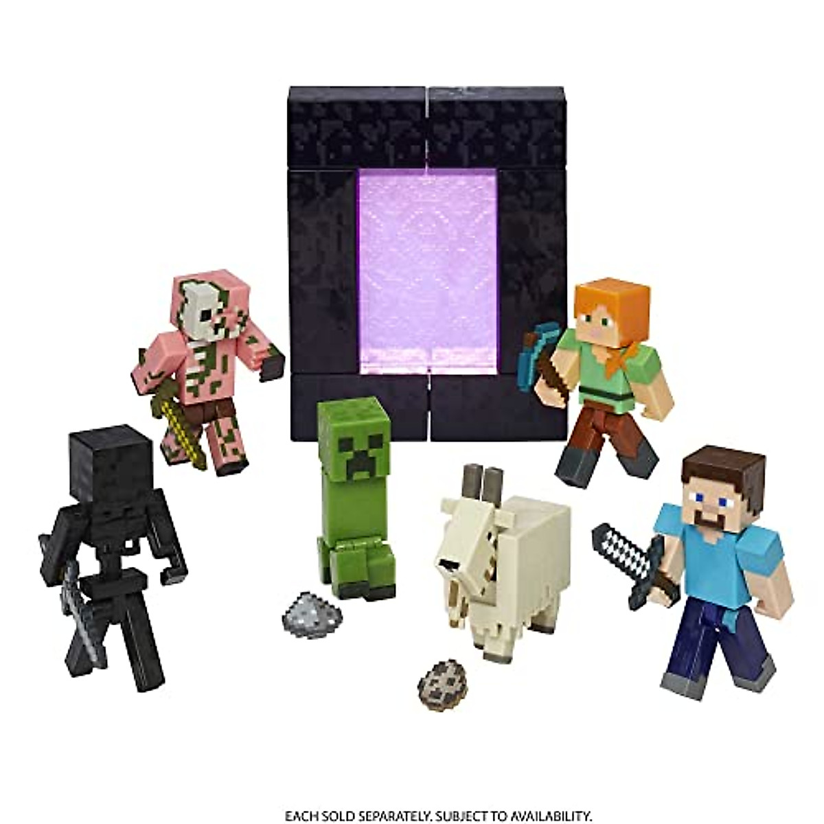 Minecraft Creeper Action Figure, 3.25-in, with 1 Build-a-Portal Piece & 1 Accessory, Building Toy Inspired by Video Game, Collectible Gift for Fans & Kids Ages 6 Years & Older