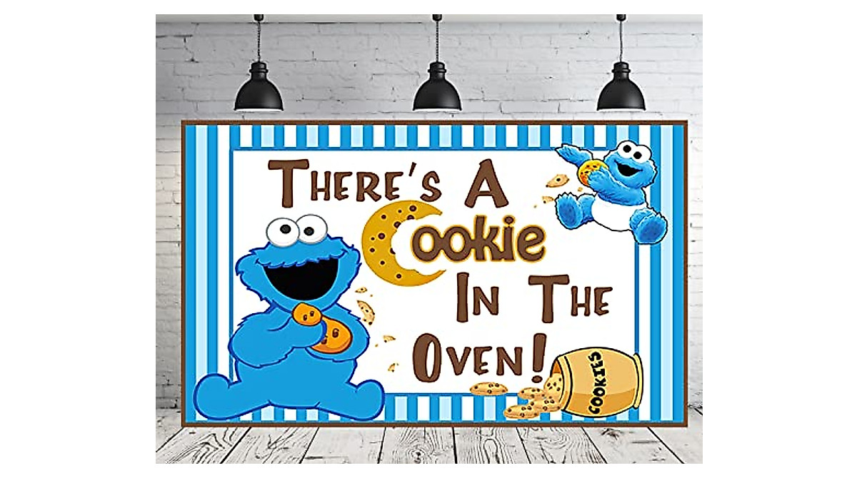 Baby Cookie Monster Backdrop for Gender Reveal & Baby Shower