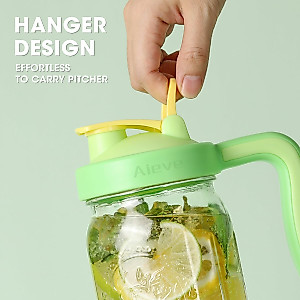 Aieve Mason Jar Pour Spout Lid for Wide Mouth Mason Jar, 2 Pack Mason Jar Pitcher Flip Cap Lids with Ergonomic Handle (Leakproof and BPA Free)