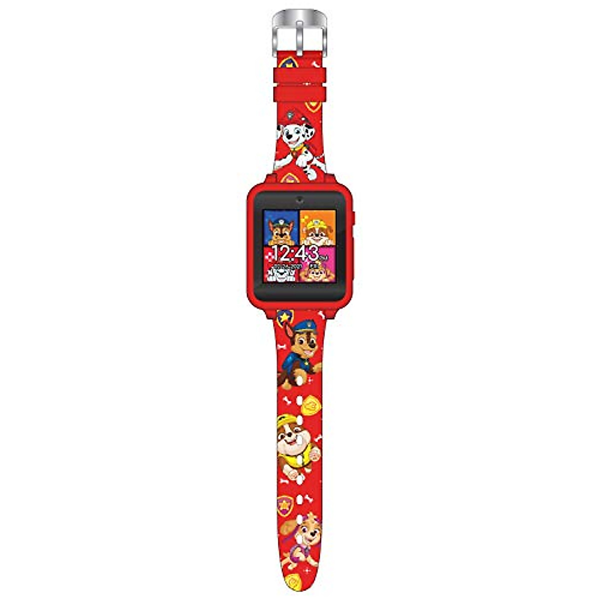 Accutime Kids Nickelodeon Paw Patrol Red Educational Touchscreen Smart Watch Toy for Toddlers, Boys, Girls - Selfie Cam, Learning Games, Alarm, Calculator, Pedometer & More (Model: PAW4275AZ)
