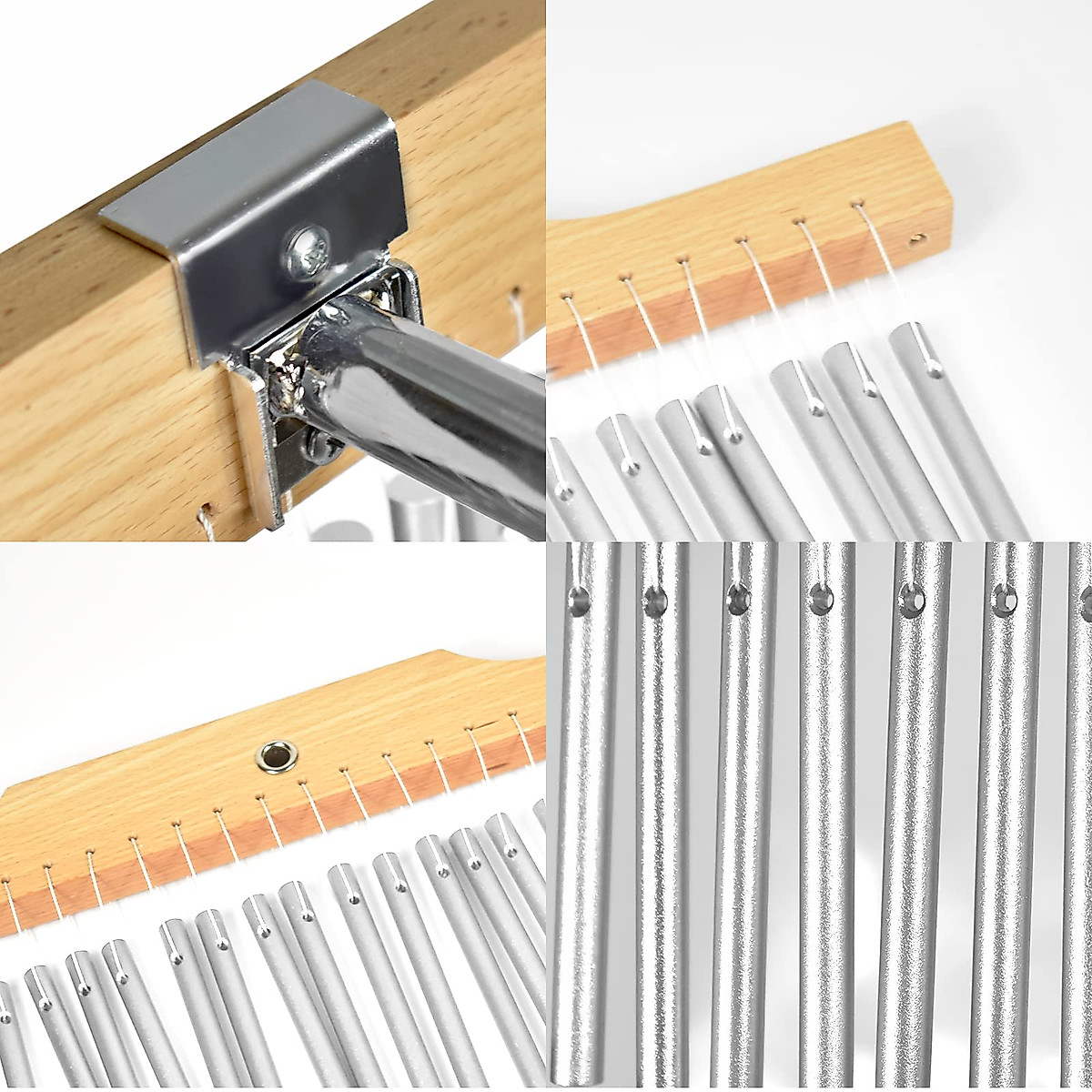 ENNBOM Bar Chimes with Adjustable Stand 25 Note 36 Note Single-row Wind Chime Musical Percussion Instrument (36 Note, Frosted red)