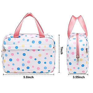 Makeup Bag for Girls Women Cute Travel Cosmetic Tote Bag Large Make Up Organizer Toiletry Bags Waterproof Zipper Pouch Purse