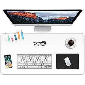 ProValley Clear Desk Pad Blotter 16 × 32 Inches Transparent Plastic Desk Mat 1.5mm Thick Rectangular PVC Desk Cover Vinyl Table Protector for Office Computer Writing Desk Tabletop Dresser Night Stand