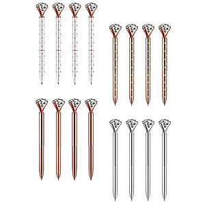 EUICAE Diamond Pens Pack of 16 Cute Ballpoint Pens Diamond Pen Office Supplies Décor Gifts for Women Bridesmaid Coworkers Cool Fun Fancy Novelty Crystal MetalPolka Dots Black Ink (4 Colors)