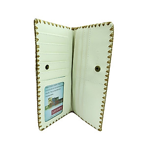 Lavishy Divine Paisley and Rose Embroidered Beautiful Large Wallet (Green)