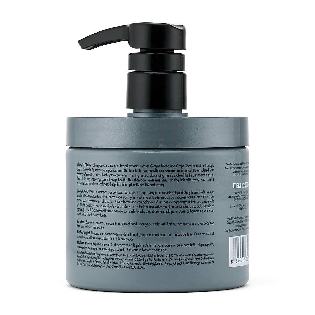 JOHNNY B. Professional Grow+ Hair Shampoo 16 oz.