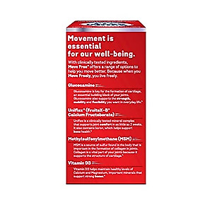 Glucosamine Chondroitin MSM & Vitamin D3 Joint Health Supplement, Move Free Advanced Joint Support Tablets For Men & Women (80cnt box), With Vitamin D3 To Support Bone & Immune Health