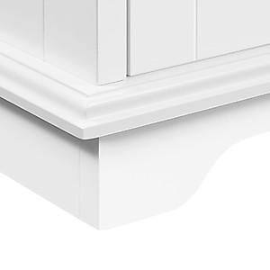 Topeakmart 65.5″ Tall Storage Cabinet Kitchen Cupboard with Glass Door Freestanding Floor Cabinet with Open Compartment, Drawer, Adjustable Shelf for Bathroom, Kitchen, Living Room