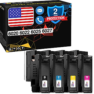 Cartlee Compatible Ink Cartridge Replacement for Xerox Workcentre 6027 Toner for Xerox 106r02759 Toner Cartridge Black Toner for Xerox Phaser 6020 6022 6025 6027 (1 Black, 1 Cyan, 1 Magenta, 1 Yellow)