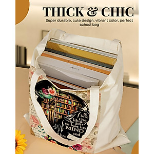 AUSVKAI Canvas Tote Bag Aesthetic for Women, Cute Bible Reusable Cloth Cotton Bags for College Shopping Beach Grocery Trendy Gifts