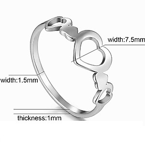 Jude Jewelers Stainless Steel Open Heart Karma Style Wedding Engagement Statement Promise Anniversary Ring (Silver, 9)