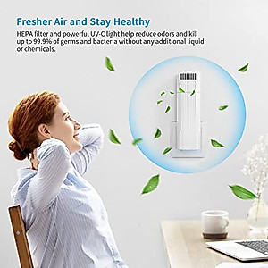 Plug in Air Purifier, Portable UV Air Purifier for Viruses and Bacteria, Keep Air Clean for Bedroom, Kitchen, Bathroom, Pet Area, Small Rooms